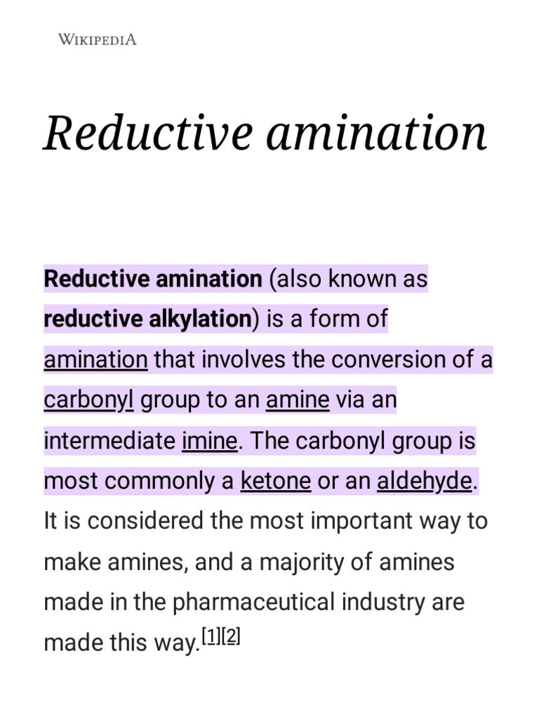 Reductive Amination in Pharma | PDF | Chemical Compounds | Organic Reactions