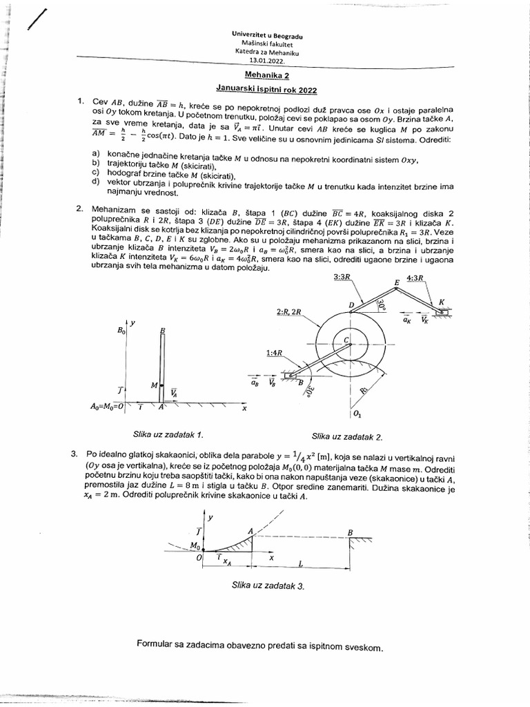 Mehanika 2 - Januar 2022 | PDF