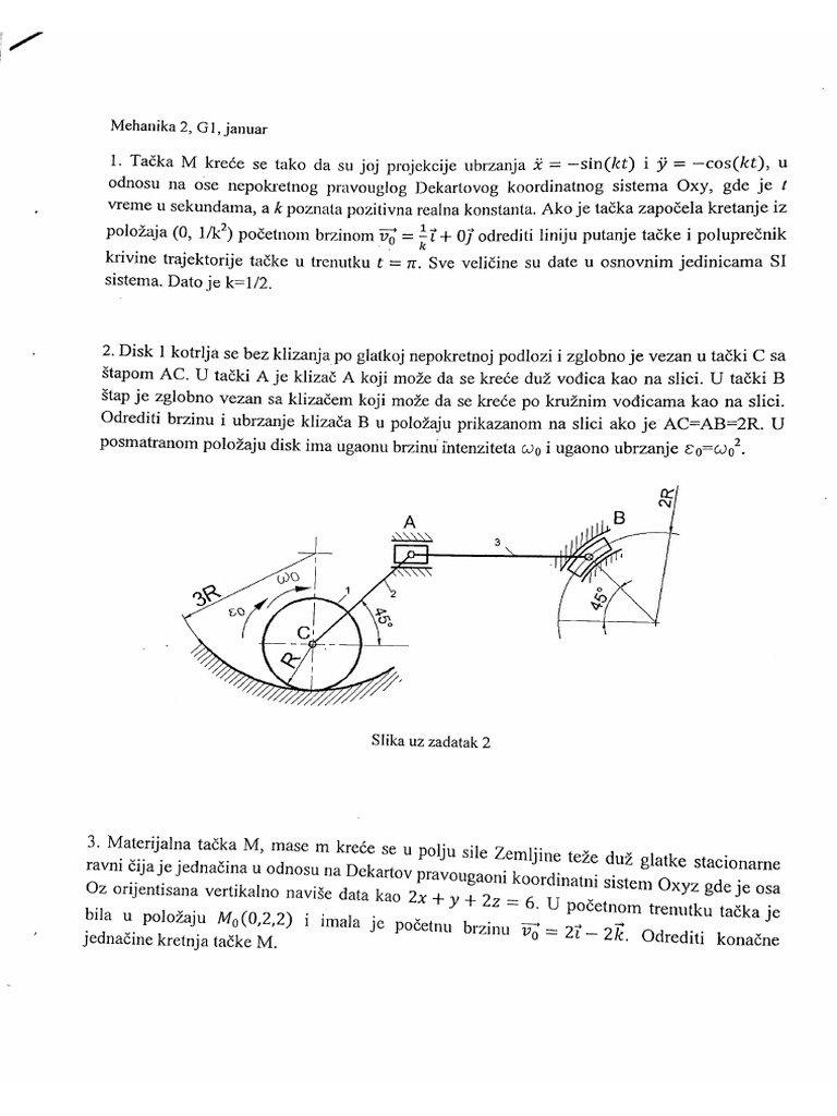 Mehanika 2 - Januar 2023 | PDF