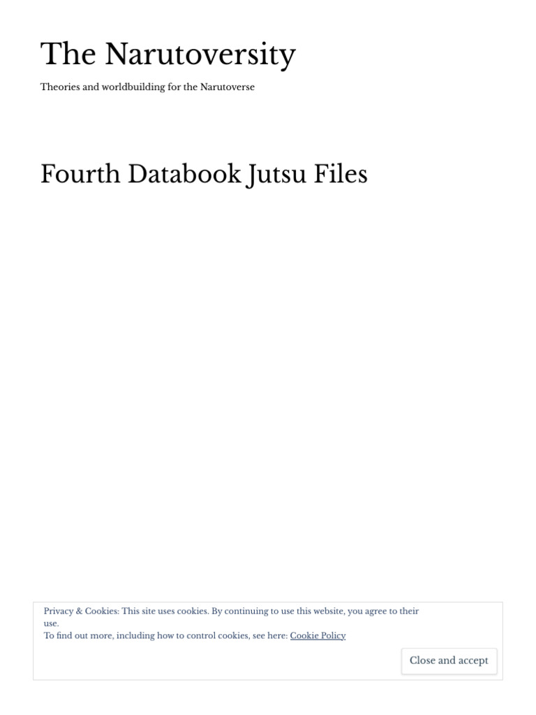 Fourth Databook Jutsu Overview | PDF