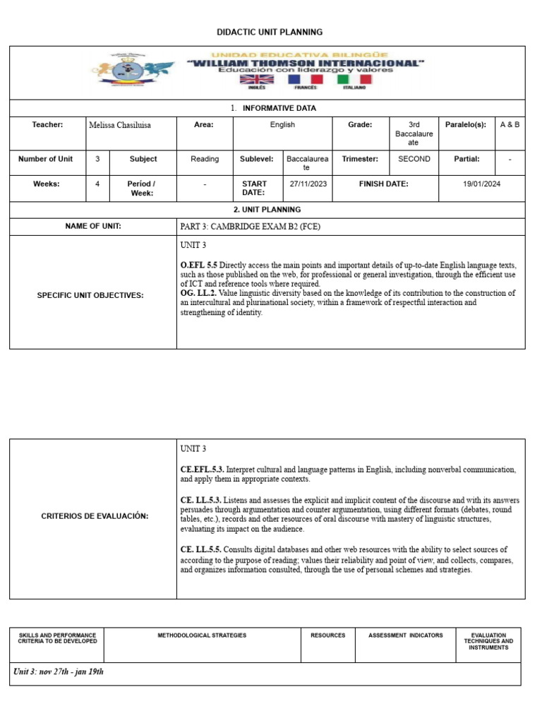 Reading 3° BGU - UNIT 3 | PDF | Argumentation Theory | English As A ...