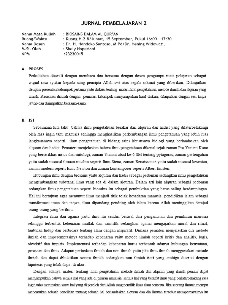 Jurnal 2 Biosains | PDF | Filsafat