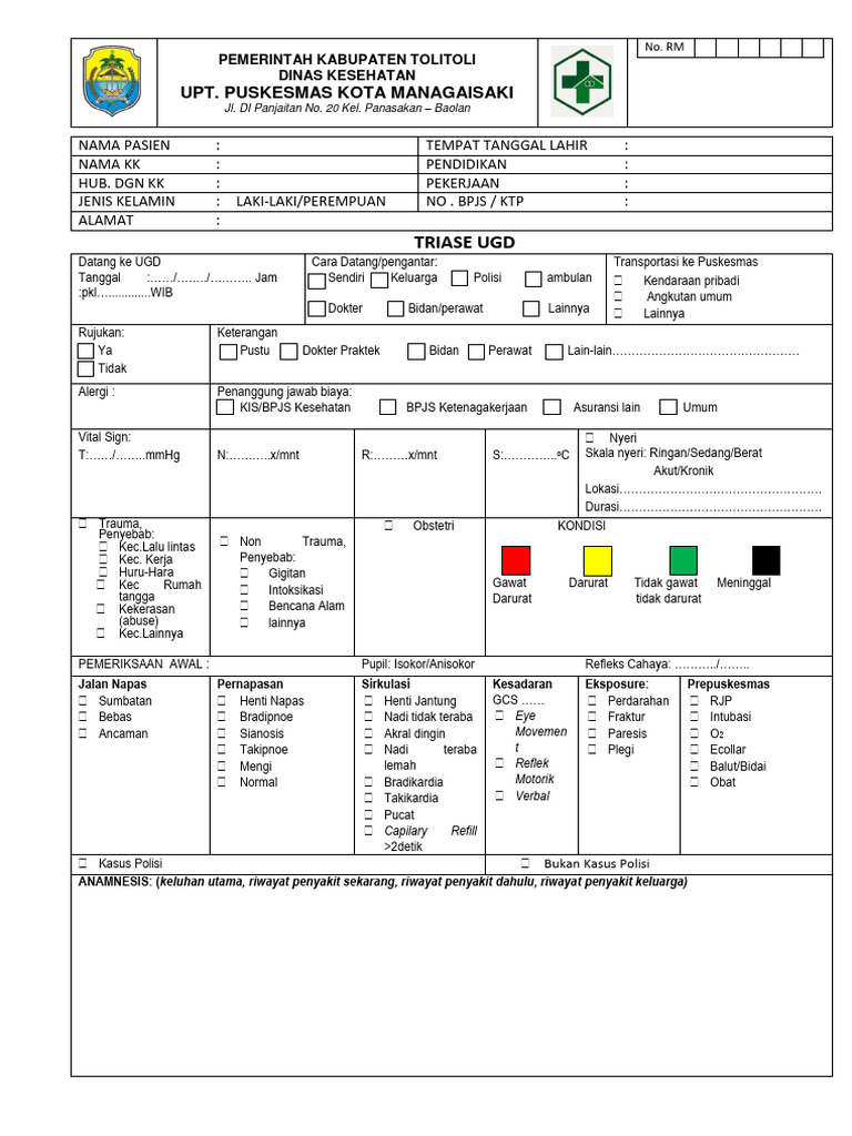 Form Triase Ugd | PDF