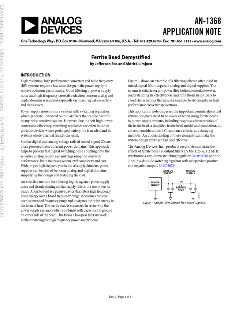 Ferrite Beads in Power Supply Design | PDF | Capacitor | Electrical ...