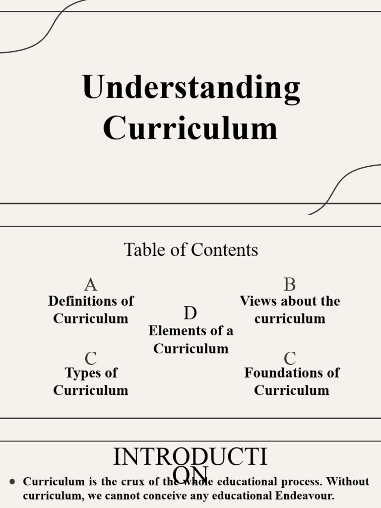 Understanding Curriculum | PDF | Curriculum | Educational Assessment