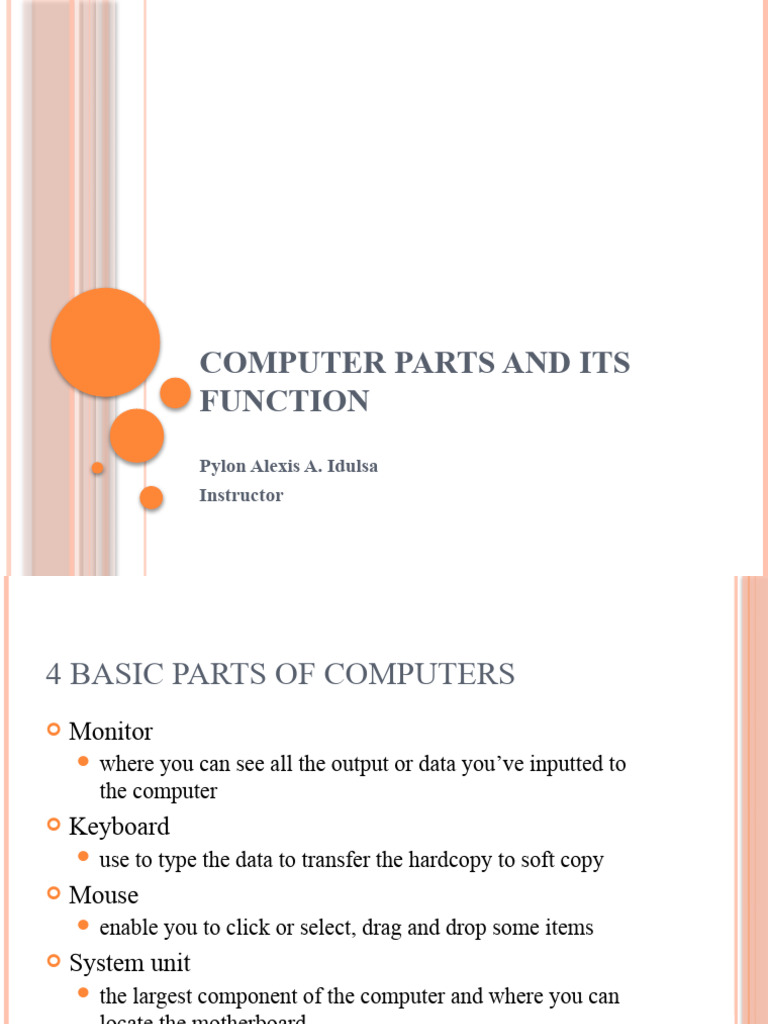 Computer Parts and Interface | PDF | Computer Data Storage | Computer Hardware