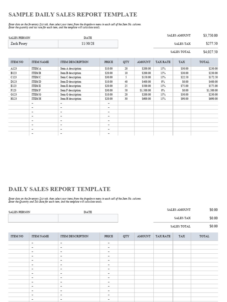 IC Sample Daily Sales Report 11436 | PDF | Trade | Financial Economics