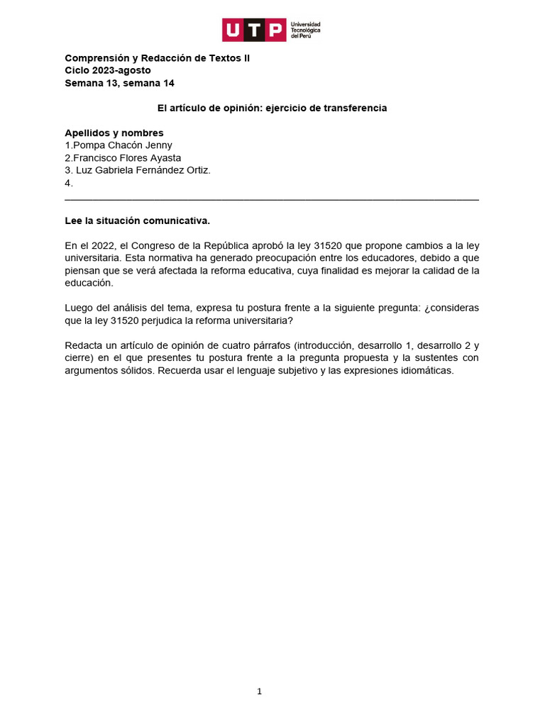 Esquema Articulo de Opinionnn Versión Final | PDF