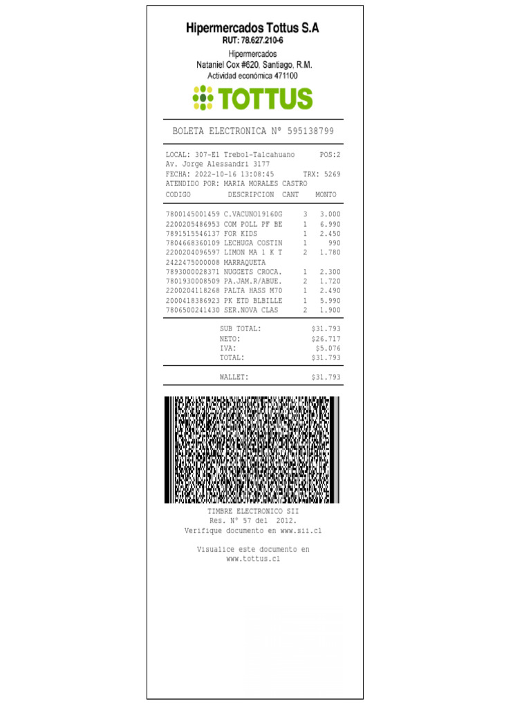 Boleta de Compra en Tottus | PDF | Hogar, jardinería y bricolaje