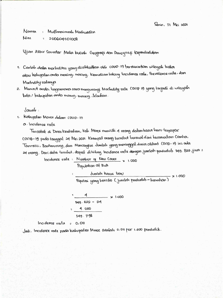 Muthmainnah Mashuddin - UAS Geografi Dan Demografi Kependudukan | PDF