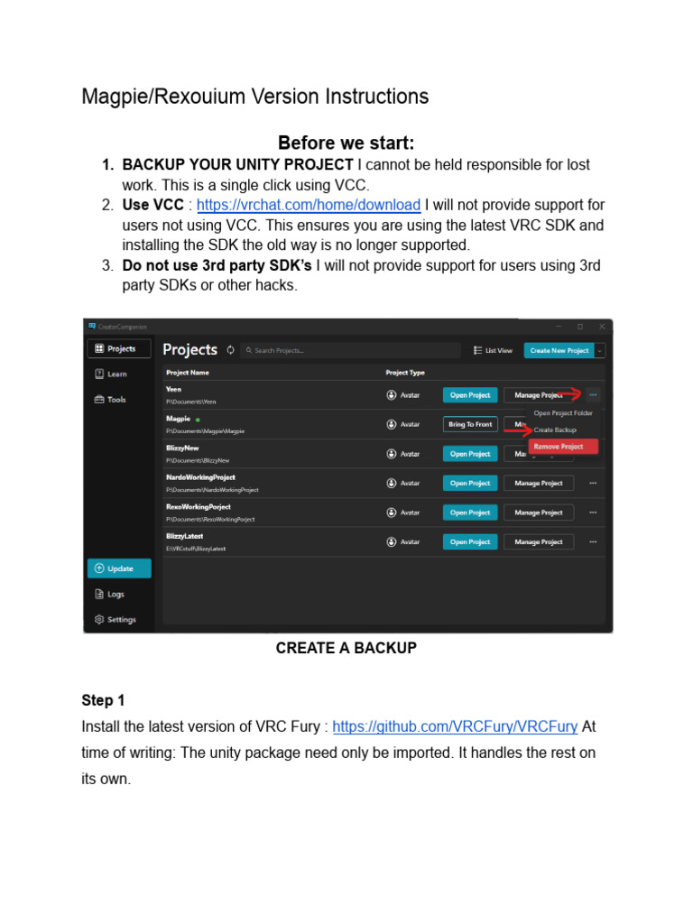 Magpie - Rexouium Version Instructions | PDF | Home & Garden ...
