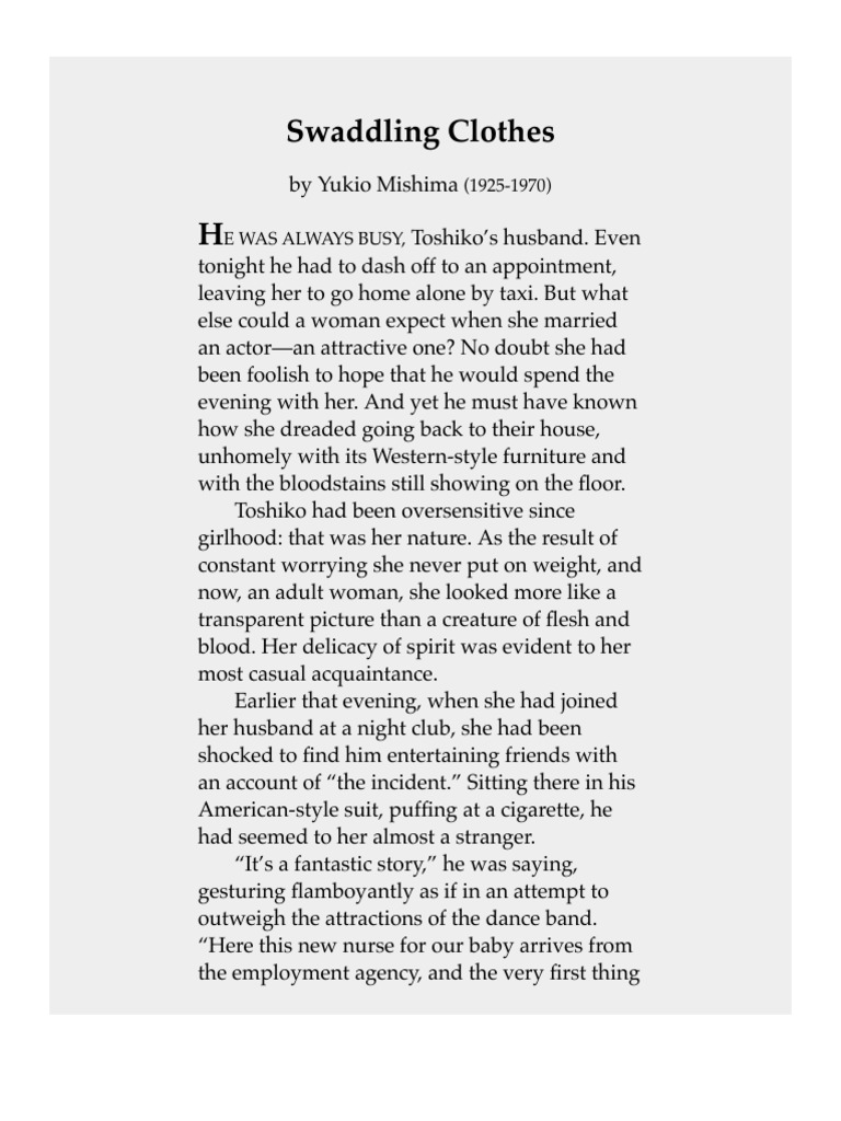 Swaddling Clothes: A Tale of Guilt | PDF | Mystery, Thriller & Crime ...