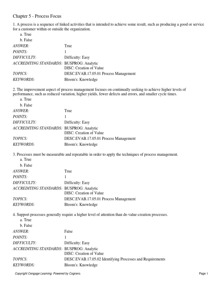 Chapter 5 Process Focus | PDF | Business Process Management | Supply Chain