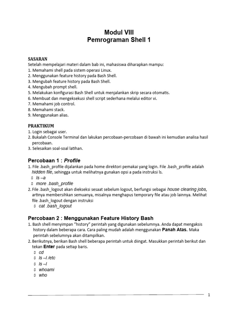 Panduan Pemrograman Shell di Linux | PDF | Kajian Bahasa Asing | Komputer
