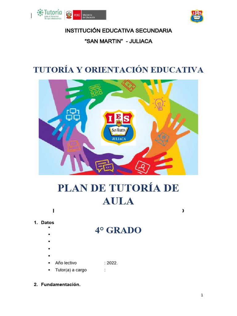 Plan de Aula Cuarto Grado | PDF | Salón de clases | Enseñando