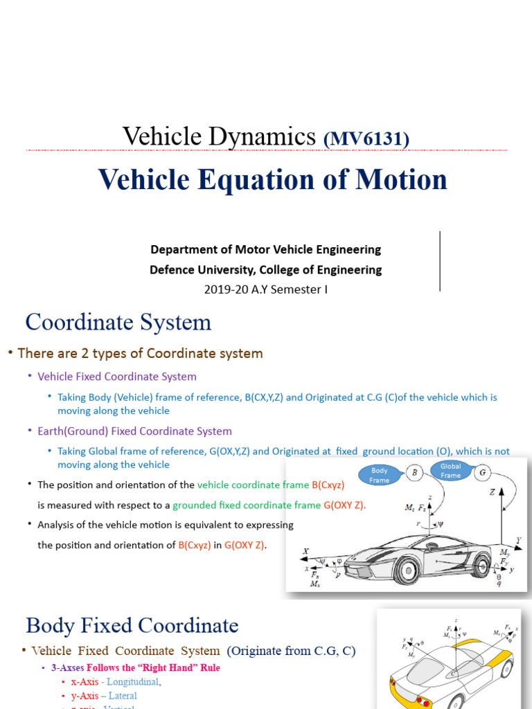 Vehicle Dynamics for Engineering Students | PDF | Torque | Space