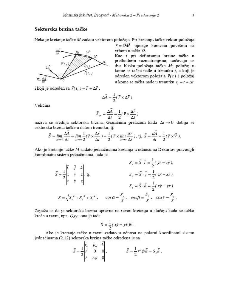 Mehanika 2-Predavanje2 | PDF