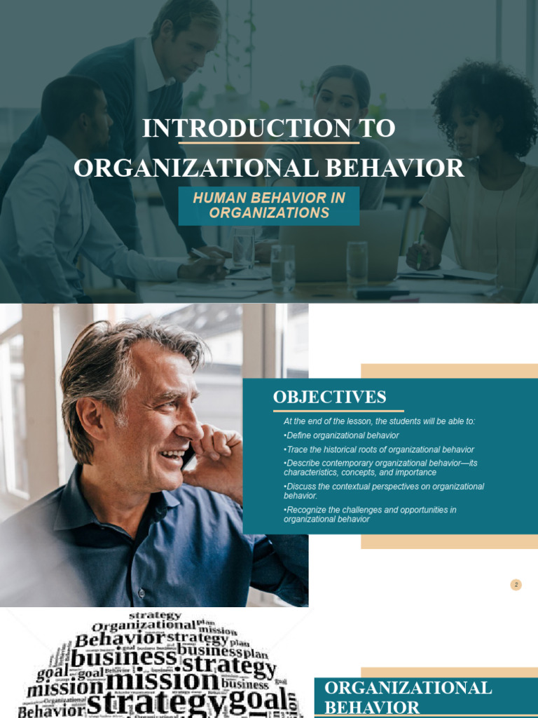 Lesson 1 Intro To Orgl Behavior | PDF | Organizational Behavior | Motivation