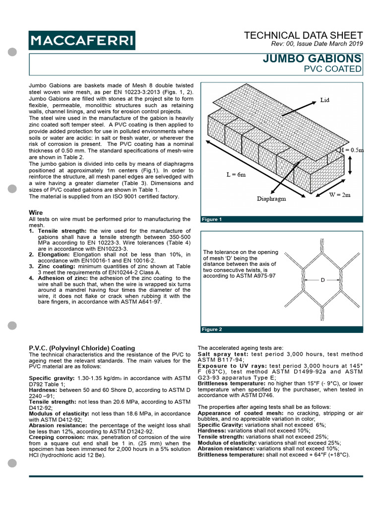 TDS Jumbo Gabion P8+2.7 Polimac | PDF | Engineering Tolerance ...