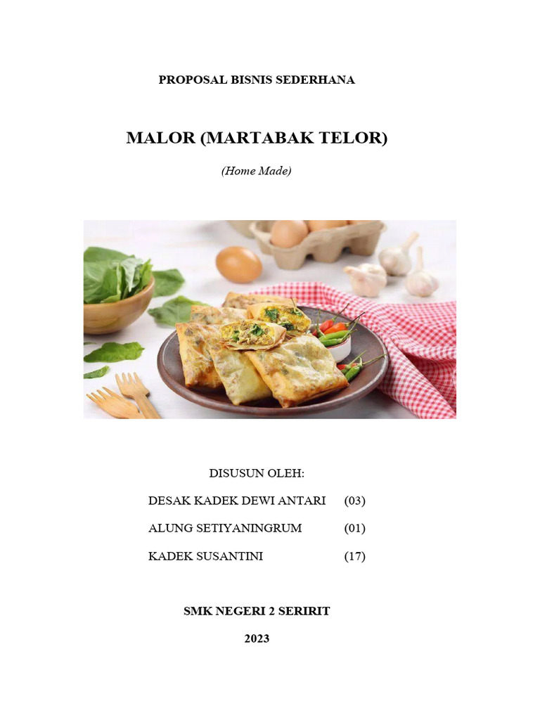Proposal Usaha Martabak Telor Sederhana | PDF | Karier & Perkembangan ...