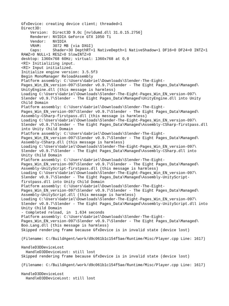 Output Log | PDF | Unity (Game Engine) | Computing Platforms