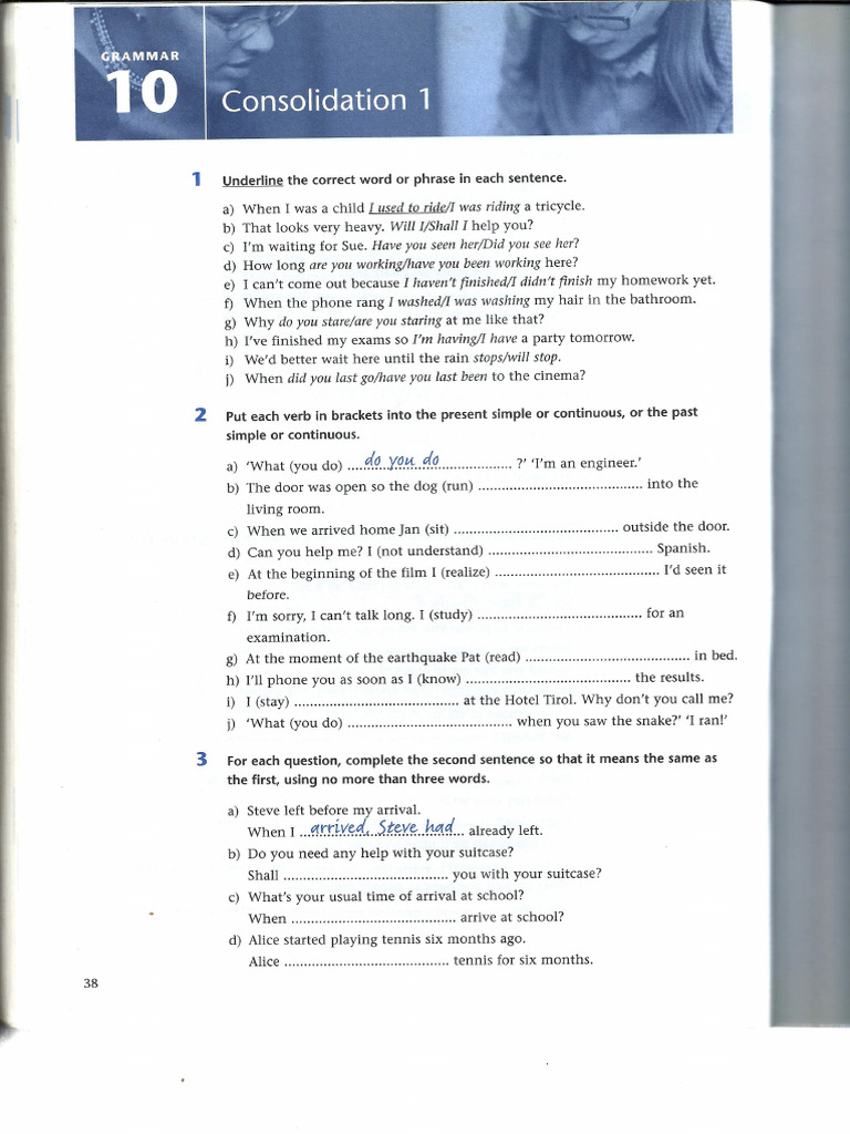 Interm - Grammar 10 - Consolidation 1 | PDF