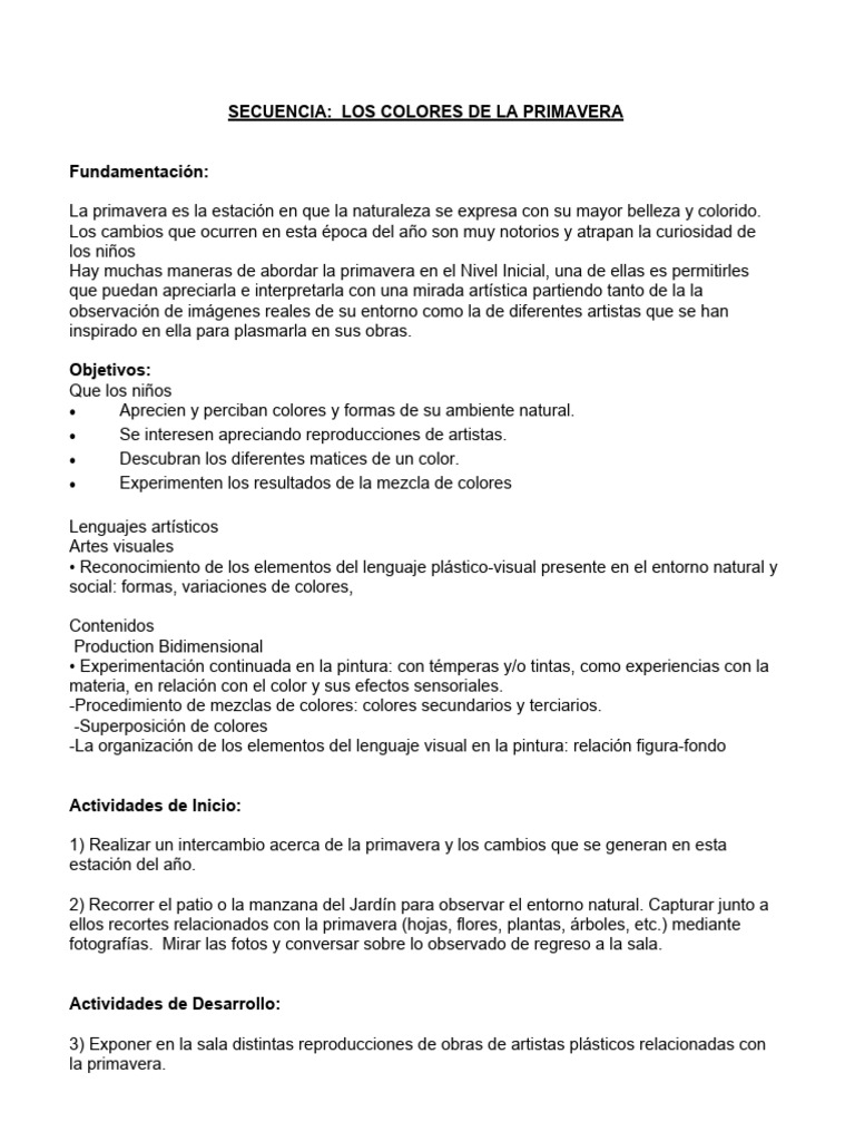 SECUENCIA Primavera | PDF | Color | Azul