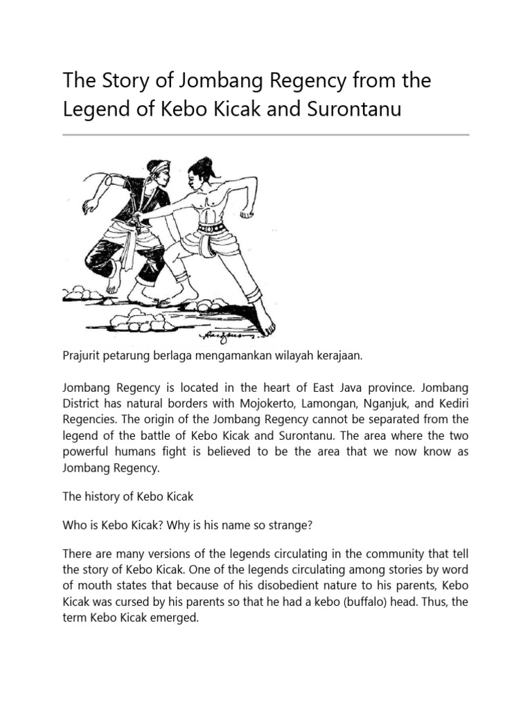The Story of Jombang Regency From The Legend of Kebo Kicak and ...