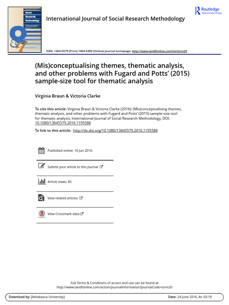 Braun & Clarke - (Mis) Conceptualising Themes, Thematic Analysis | PDF ... Braun & Clarke - (Mis) Conceptualising Themes, Thematic Analysis | PDF ...