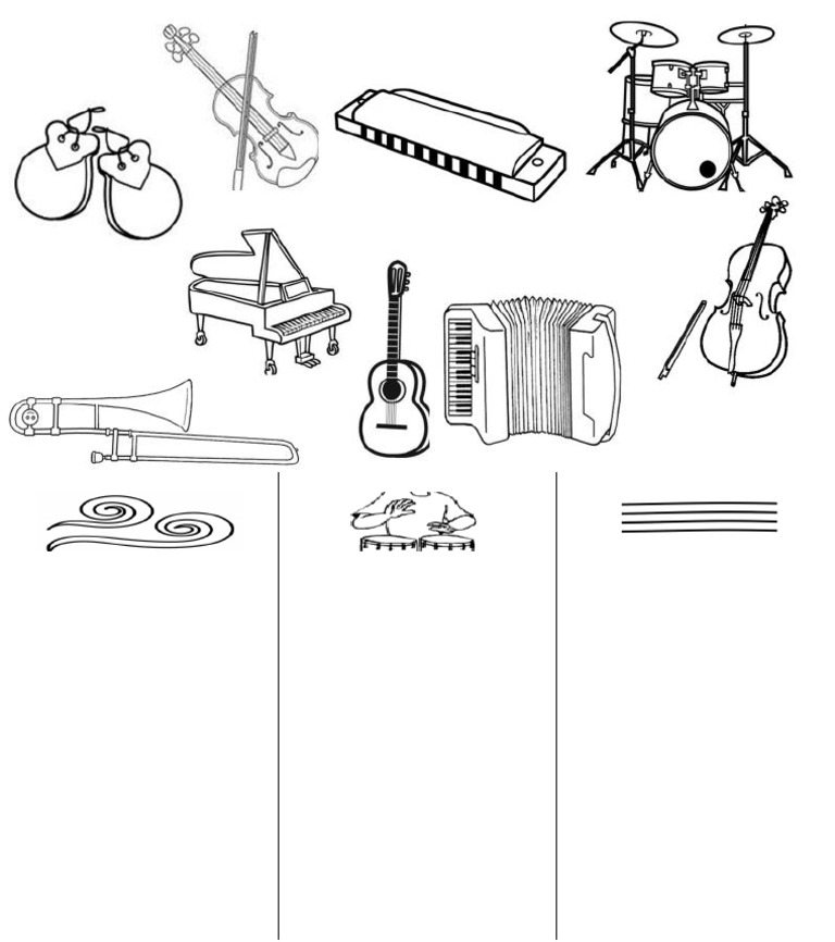 Familia de Instrumentos PDF para Colorear | PDF