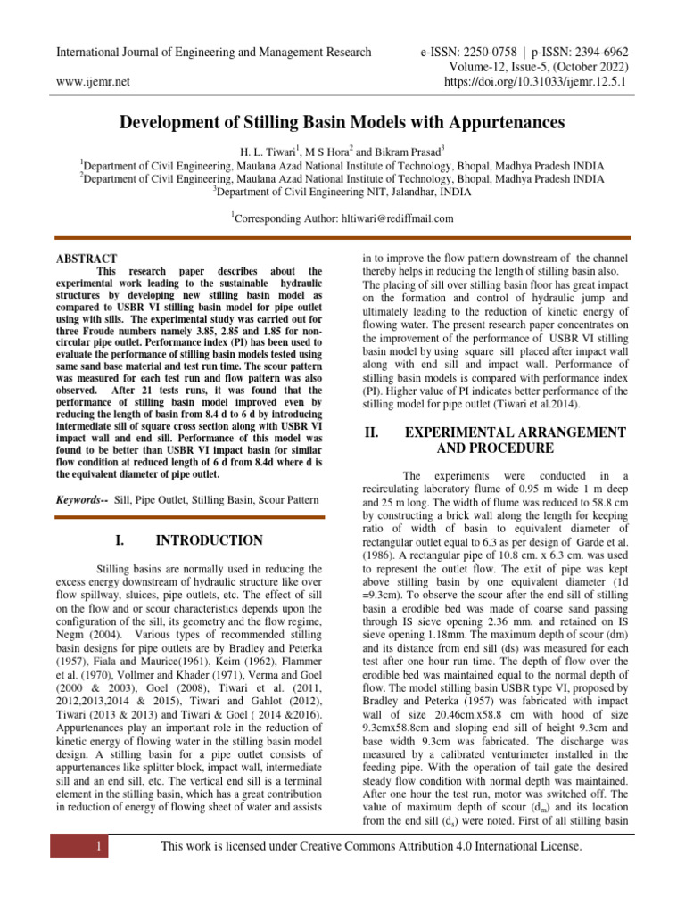Development of Stilling Basin Models Wit | PDF | Spillway | Civil ...