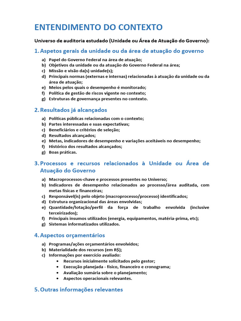 Modelo Entendimento Do Contexto | PDF | Negócios