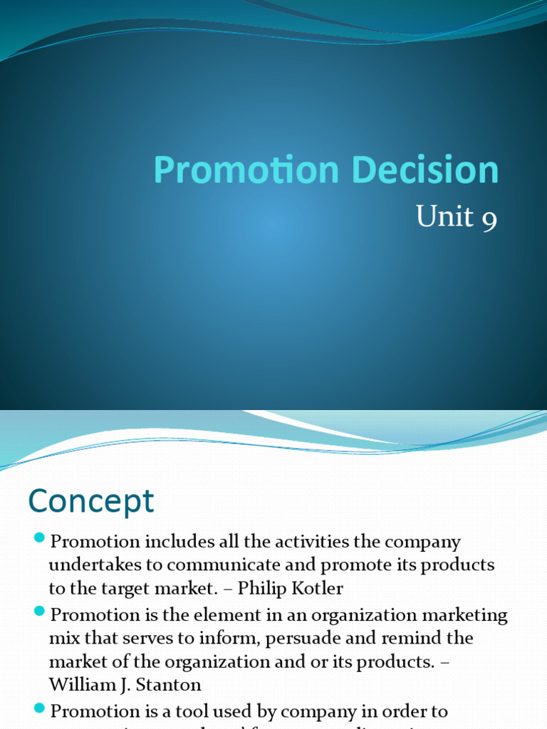 Unit 9.promotion Decisions | PDF | Advertising | Direct Marketing Unit 9.promotion Decisions | PDF | Advertising | Direct Marketing