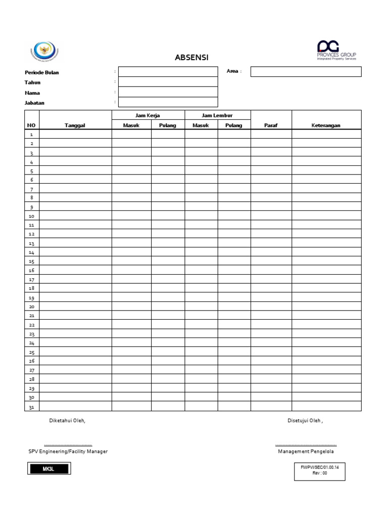 Form Absen Manual | PDF