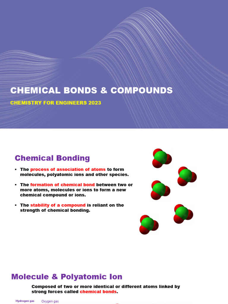 3 Chemistry For Engineers Chemical Bonds | PDF | Chemical Bond | Ion