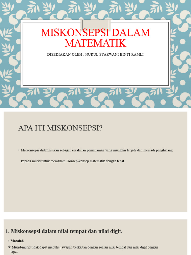 Miskonsepsi Dalam Matematik | PDF