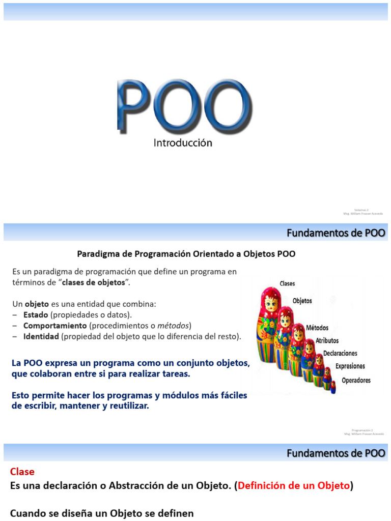 Fundamentos Programacion Orientada A Objetos | PDF | Objeto (informática) | Programación ...