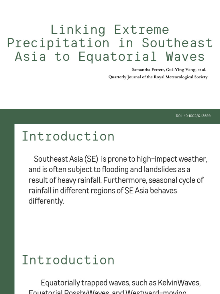 Equatorial Waves and SE Asia Rainfall | PDF | Precipitation | Tropical ...