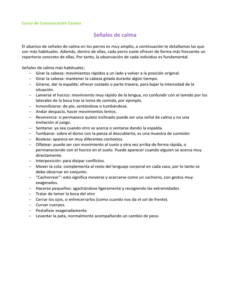 2.1 Señales de Calma PDF | PDF
