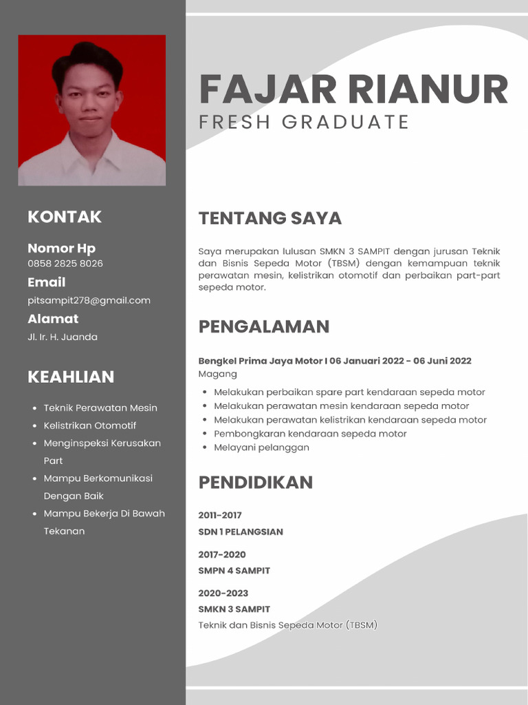 Grey White Modern Graphic Designer Resume | PDF