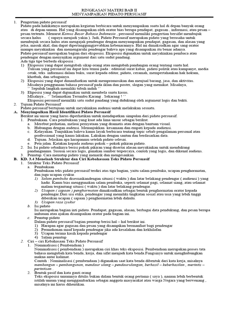 Ringkasan Materi Bab II | PDF | Seni & Disiplin Bahasa