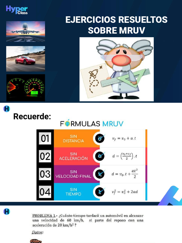 11 - EJERCICIOS RESUELTOS SOBRE MRUV | PDF