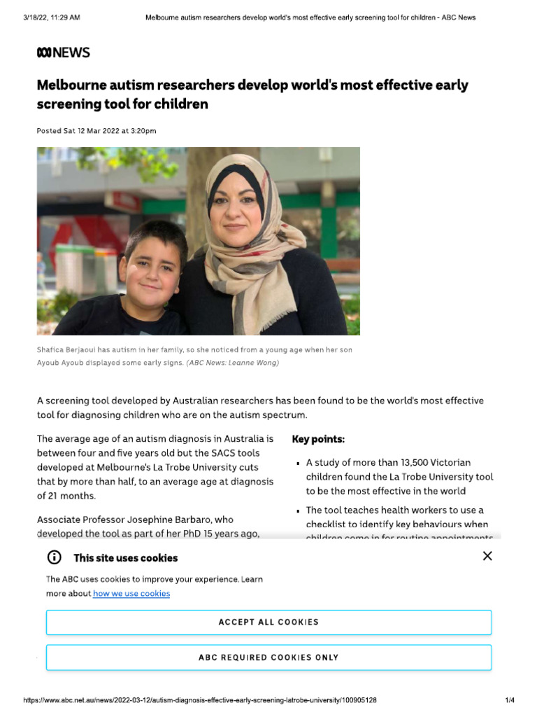 Autism - Worlds Most Effective Screening Tool | PDF