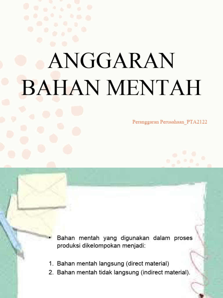 Anggaran Bahan Mentah | PDF | Komputer