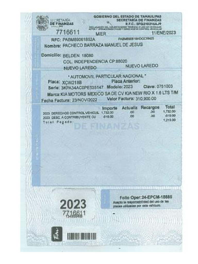 Tarjeta Gil Morales | PDF