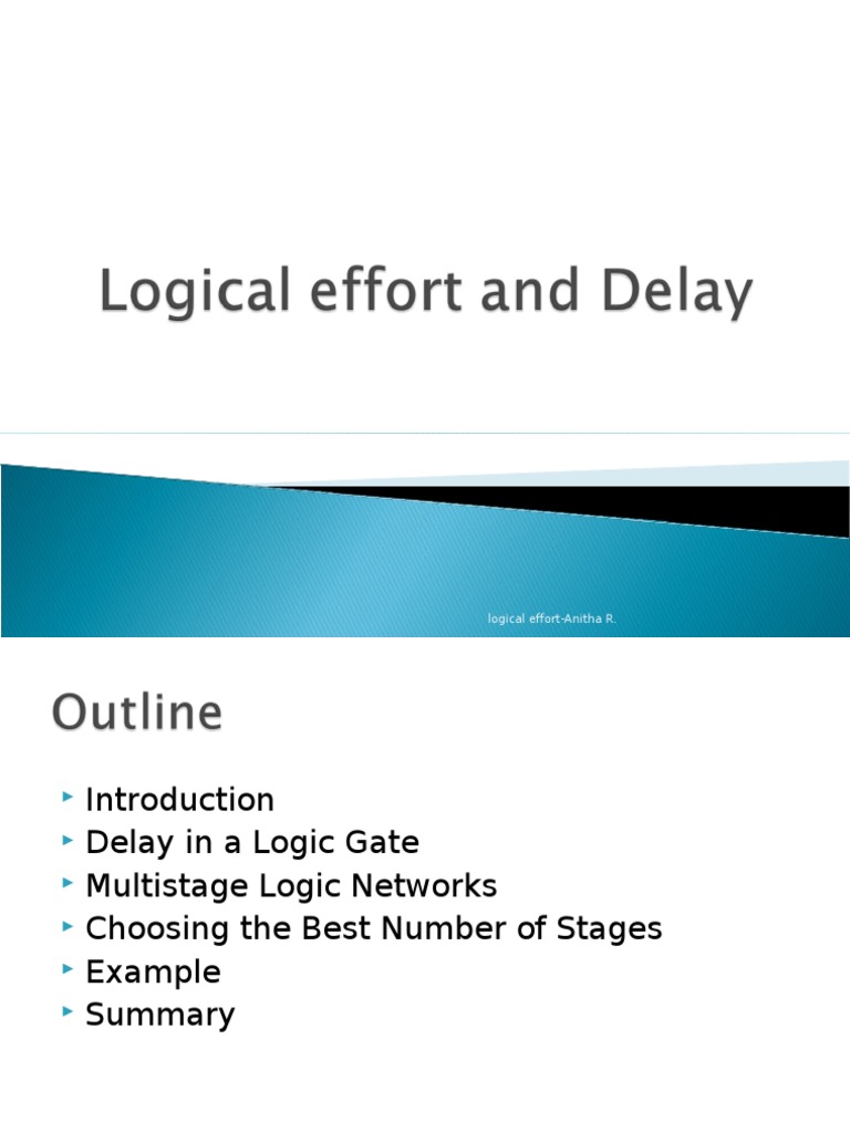 Logical Effort Anitha | PDF | Electrical Engineering | Computer Engineering