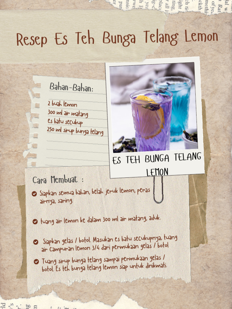 Resep Es Teh Bunga Telang | PDF