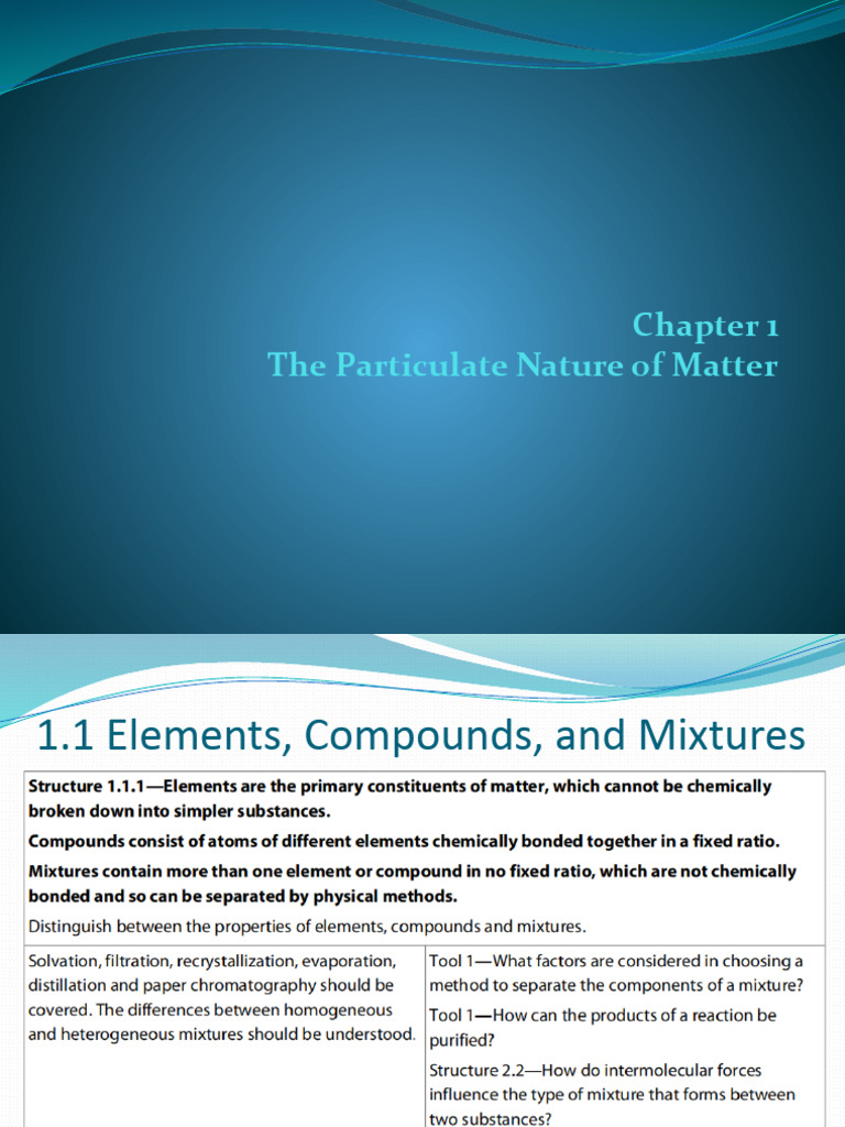 2025 Syllabus Chapter 01 The Particulate Nature of Matter | PDF ...