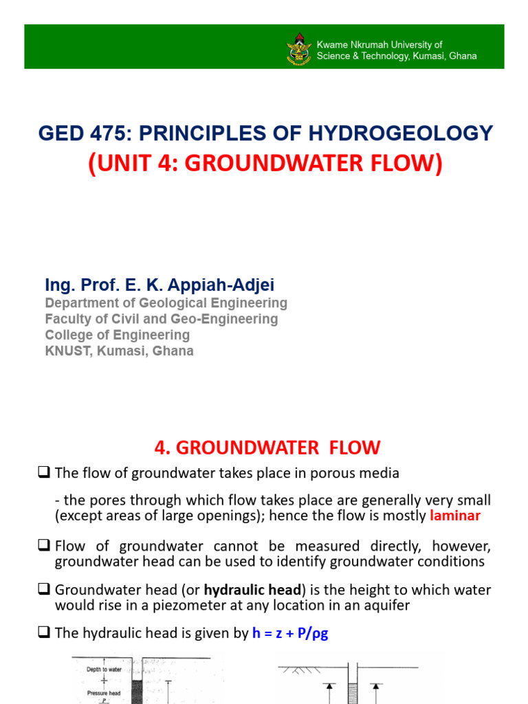 Unit 4 Groundwater Flow | PDF | Aquifer | Groundwater