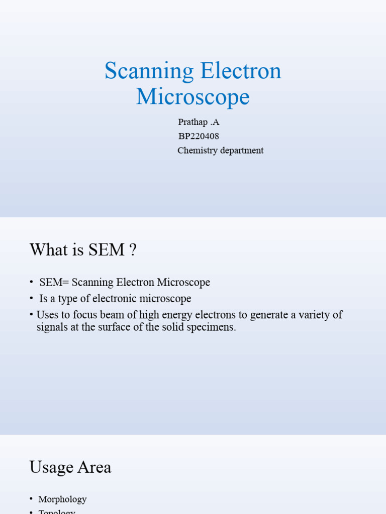 Scanning Electron Microscope | PDF | Scanning Electron Microscope | Electron Microscope